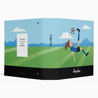 Girl's Soccer Themed Binder with Name | Zazzle