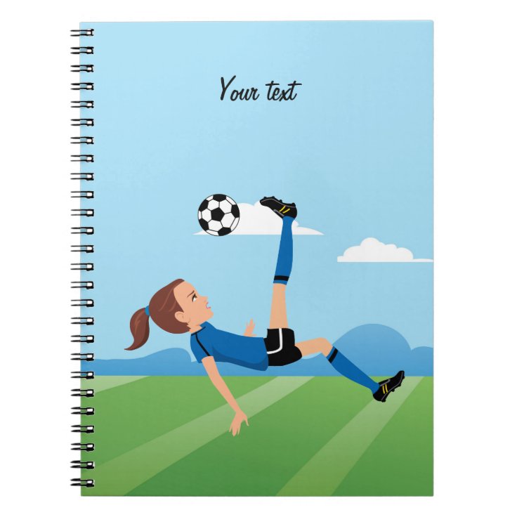 Girl's Soccer Themed Notebook Personalized | Zazzle