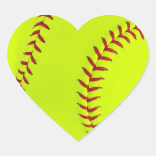Girls Softball Heart Stickers | Zazzle.com