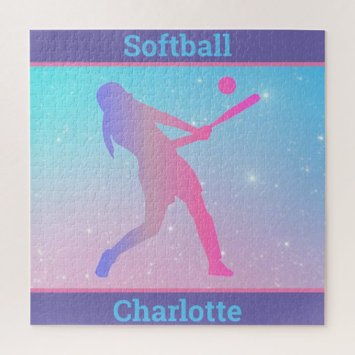 Girls Softball Pastel Puzzle | Zazzle.com