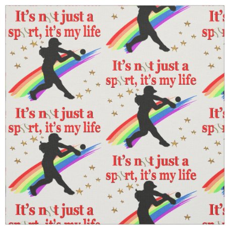 RATHER BE PLAYING SOFTBALL FABRIC | Zazzle