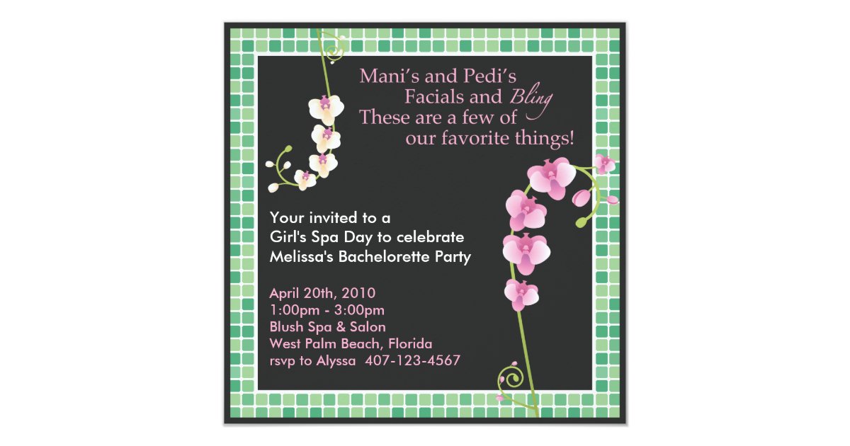 Girl's Spa Day! Invitation | Zazzle.com
