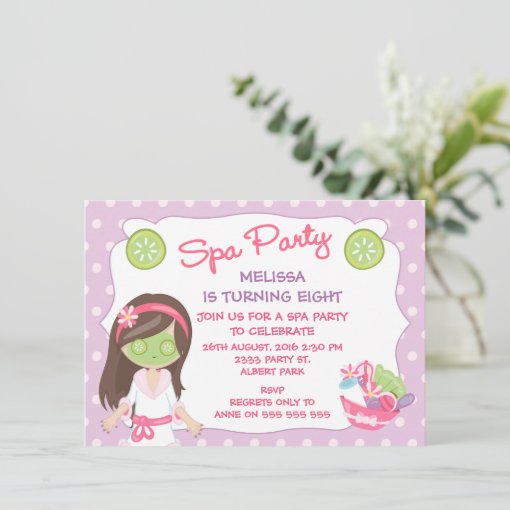 Girls Spa Party Birthday Party Invitation | Zazzle