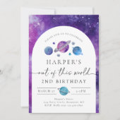 Girl's Space Birthday Invitation | Space Birthday | Zazzle