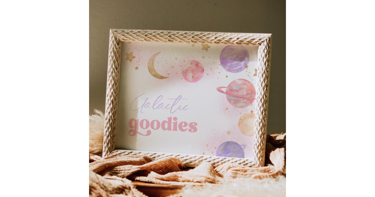 Girl's Space Galactic Goodies Sign | Zazzle