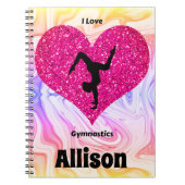 GIRLS SPARKLE PERSONALIZED GYMNASTICS NOTEBOOK | Zazzle