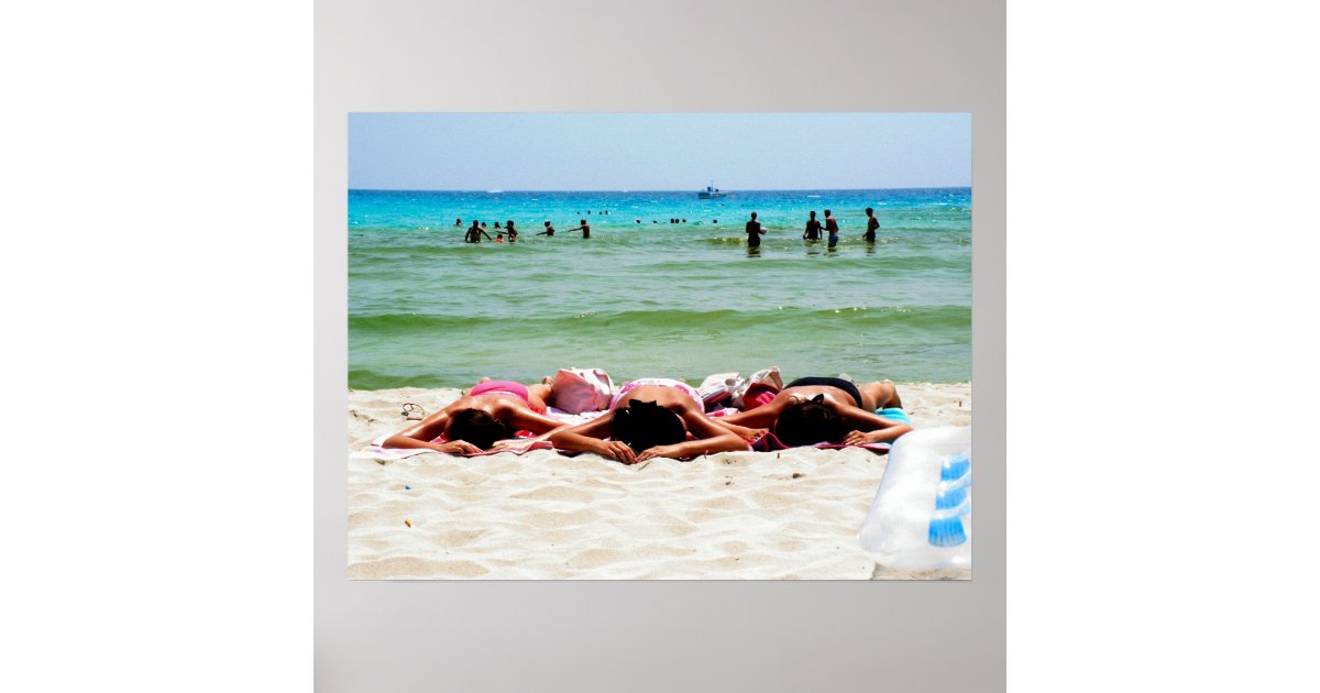 Girls Sunbathing Poster/Print Poster | Zazzle