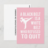 Girl's Taekwondo Karate Black Belt Congratulations Postcard | Zazzle