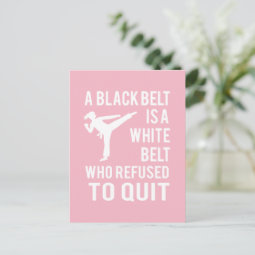 Girl's Taekwondo Karate Black Belt Congratulations Postcard | Zazzle