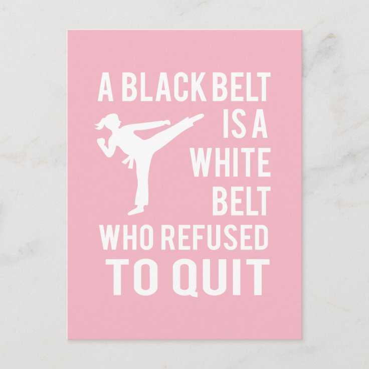 Girl's Taekwondo Karate Black Belt Congratulations Postcard | Zazzle