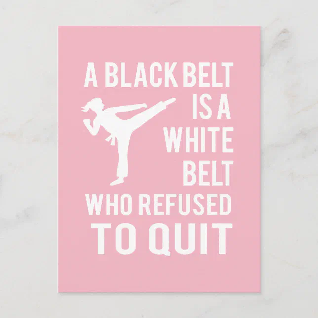 Girl's Taekwondo Karate Black Belt Congratulations Postcard | Zazzle