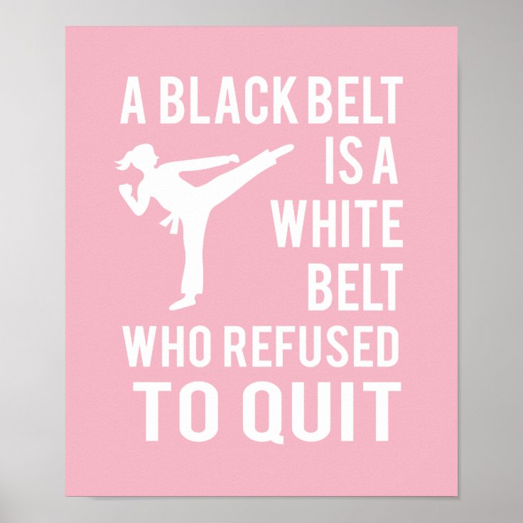 Girl's Taekwondo Karate Black Belt Congratulations Poster | Zazzle