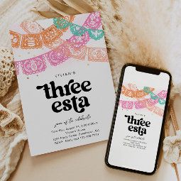 Girl's Three Esta Birthday Invitation | Zazzle