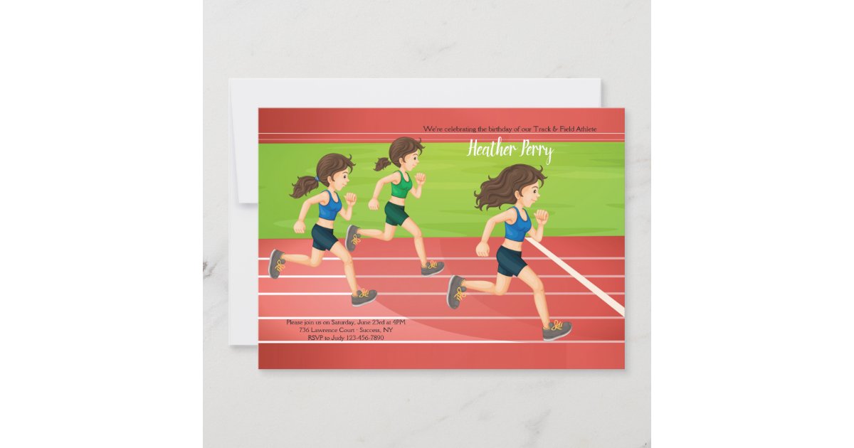 Girls Track and Field Invitation | Zazzle