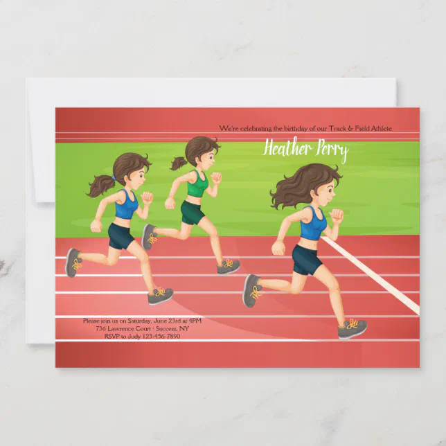 Girls Track and Field Invitation | Zazzle