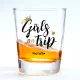 Girls Trip Gold Crown Pink Heart Vacation Shot Glass | Zazzle