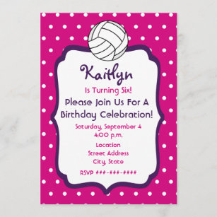 Volleyball Birthday Invitations | Zazzle