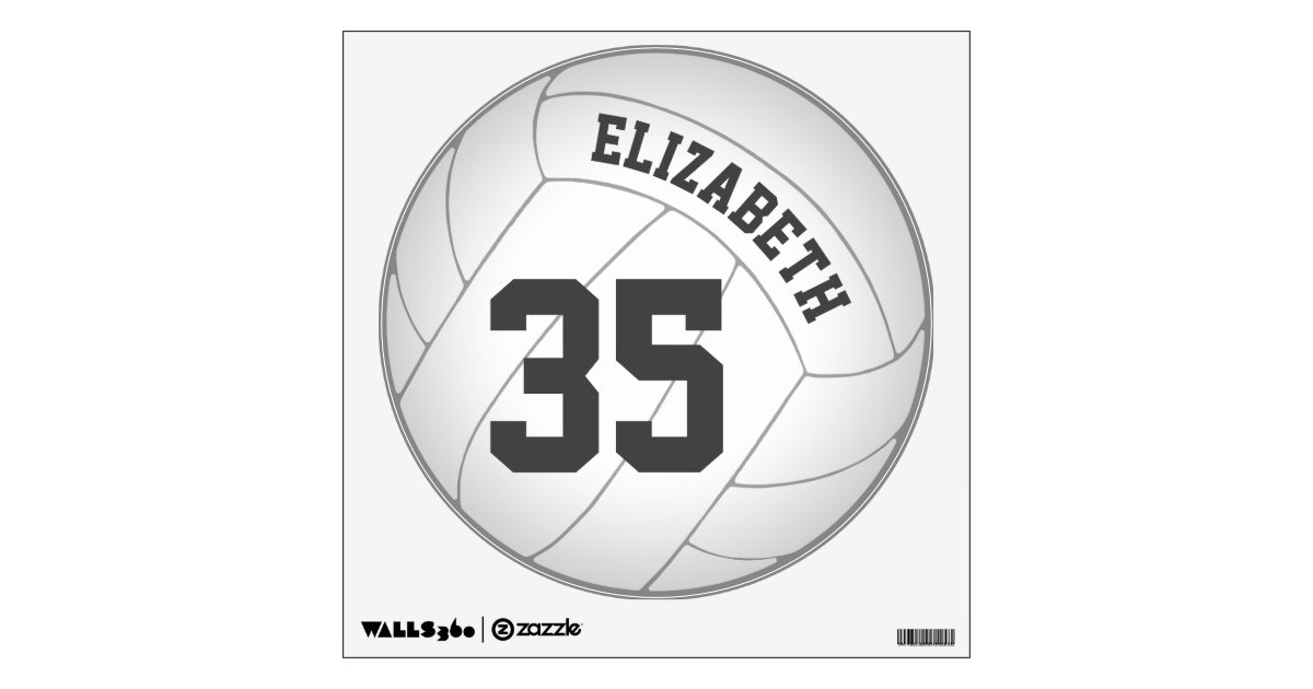 Girls' volleyball personalized wall decal | Zazzle