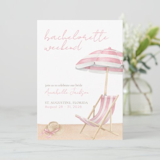 Girls Weekend Beach Bachelorette Party Invitation | Zazzle