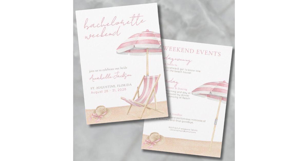 Girls Weekend Beach Bachelorette Party Invitation | Zazzle