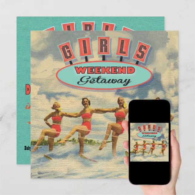 Girls Weekend Getaway Baby Shower Invitations | Zazzle