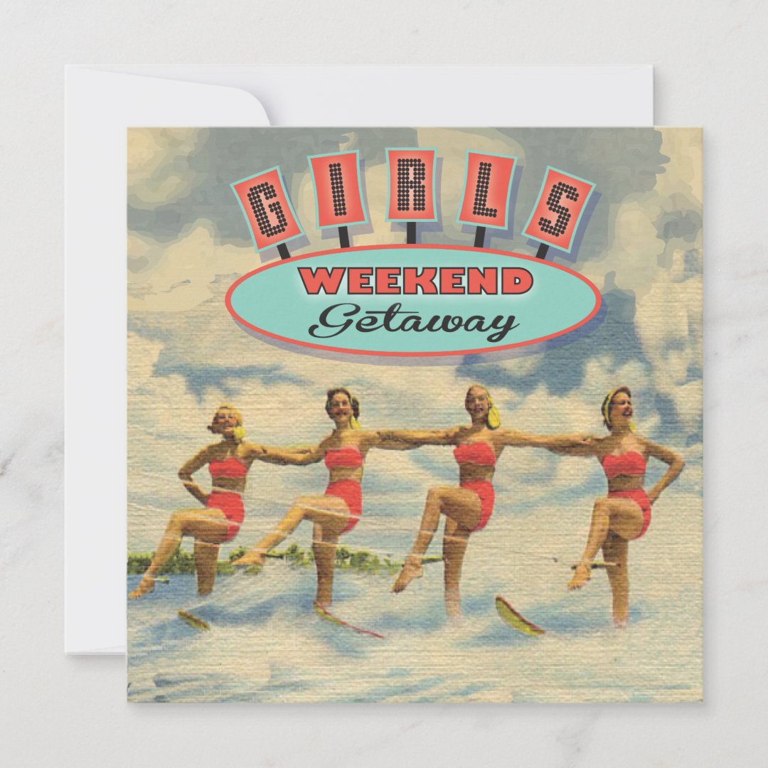 Girls Weekend Getaway Bachelorette Invitations | Zazzle
