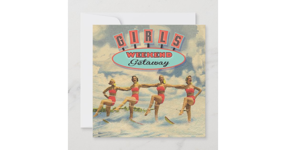 Girls Weekend Getaway Bachelorette Invitations | Zazzle