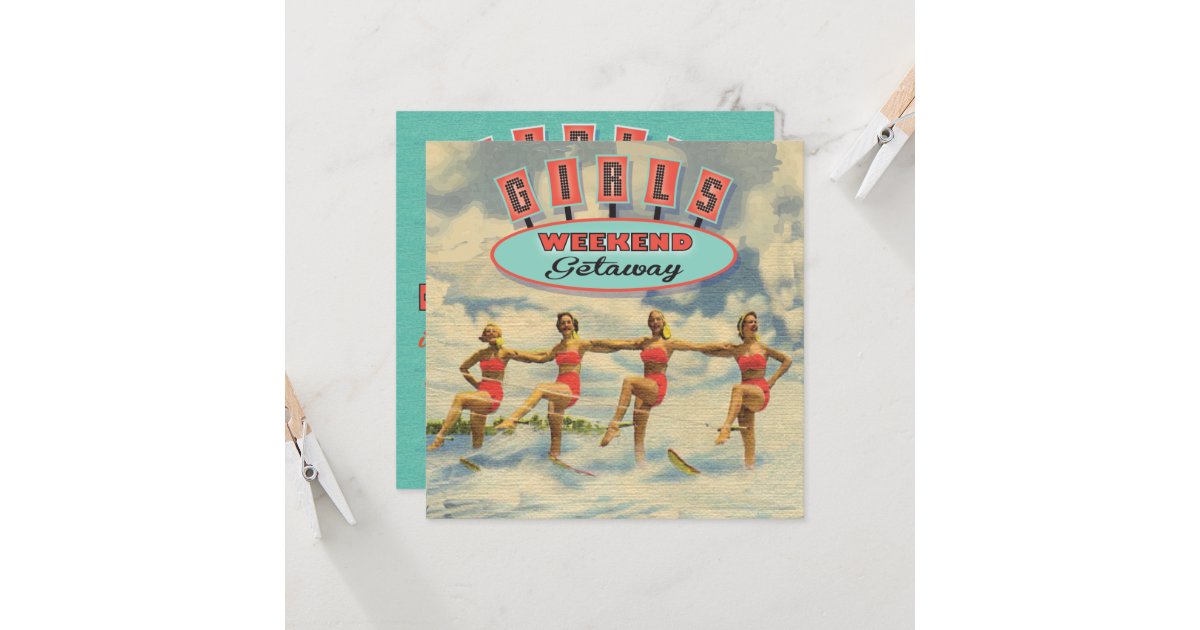 Girls Weekend Getaway Bachelorette Invitations | Zazzle