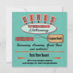 Girls Weekend Getaway Beach Invitations | Zazzle