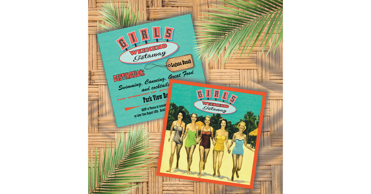 Girls Weekend Getaway Beach Invitations | Zazzle