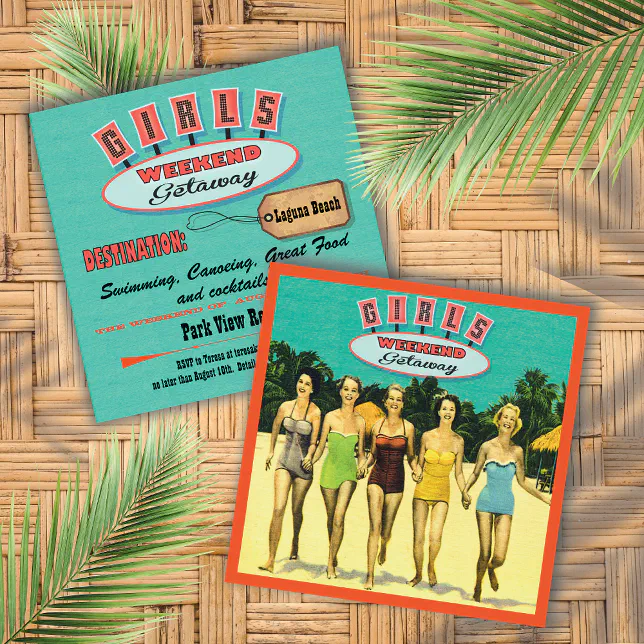 Girls Weekend Getaway Beach Invitations | Zazzle