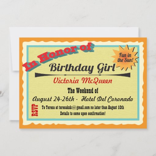 Girls Weekend Getaway Birthday Invitation | Zazzle