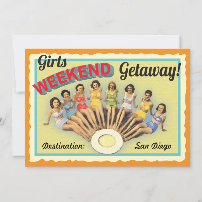 Girls Weekend Getaway Birthday Invitation | Zazzle