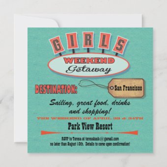 Girls Weekend Getaway Invitations | Zazzle