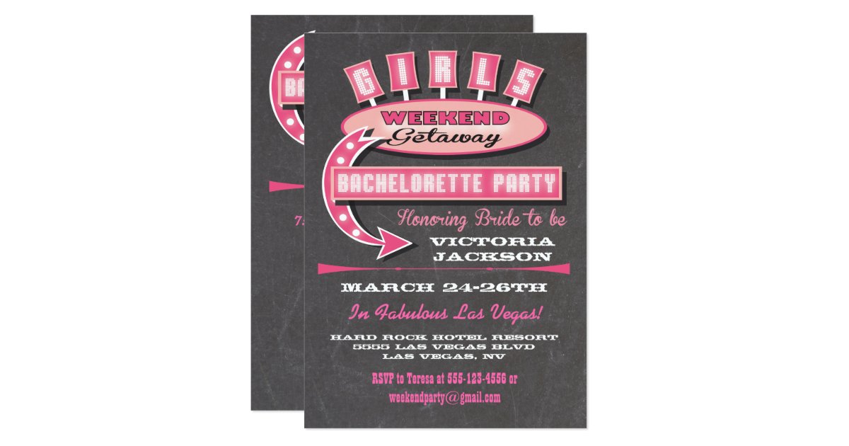 Girls Weekend getaway itinerary Invitations | Zazzle