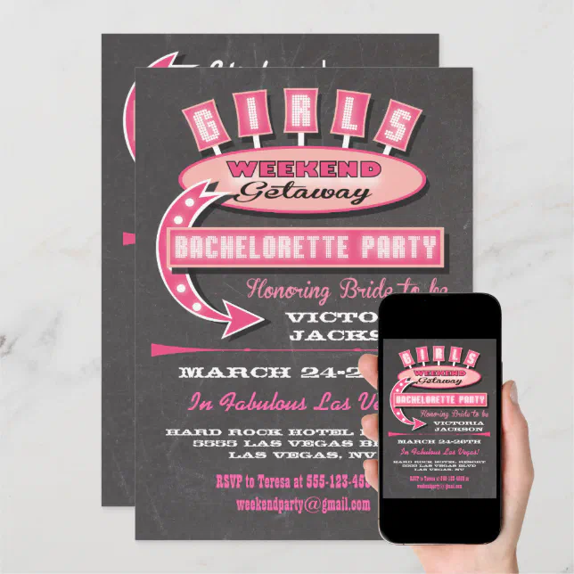 Girls Weekend getaway itinerary Invitations | Zazzle