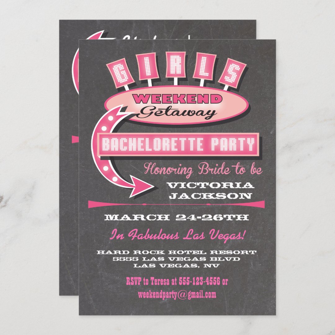 Girls Weekend getaway itinerary Invitations | Zazzle