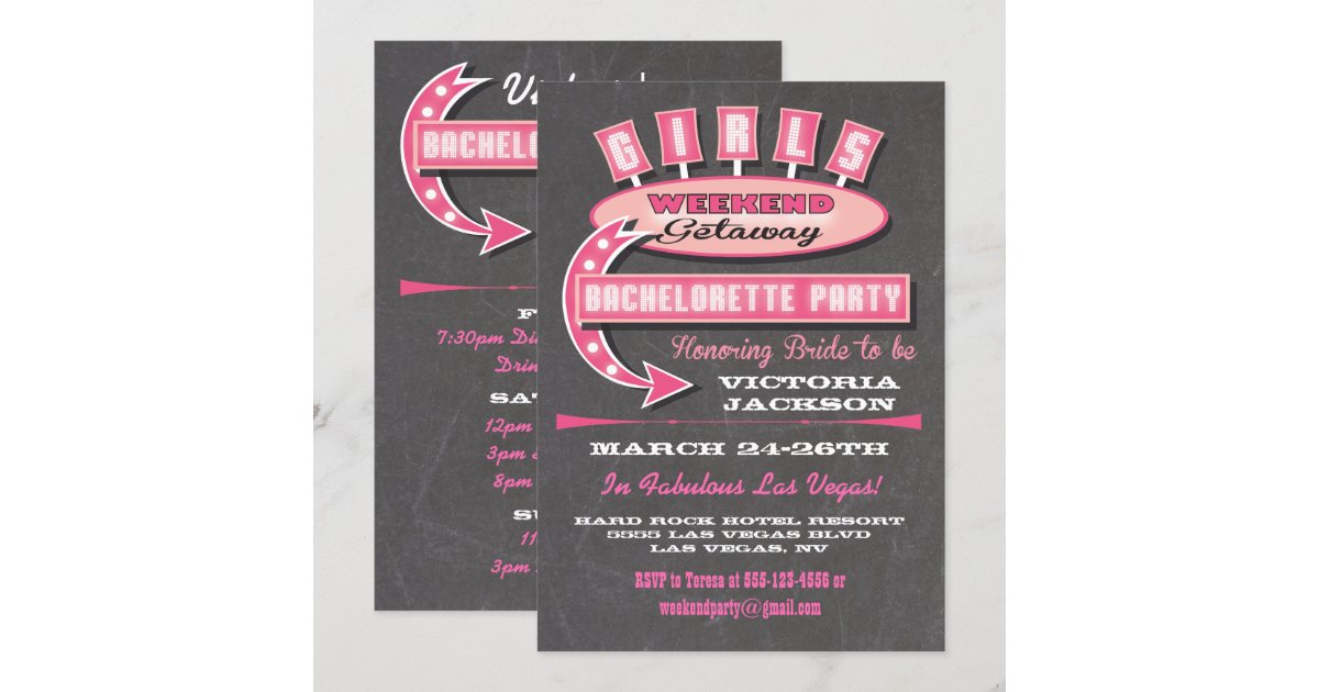 Girls Weekend getaway itinerary Invitations | Zazzle