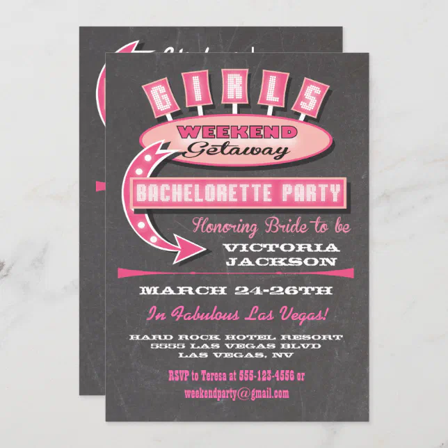 Girls Weekend getaway itinerary Invitations | Zazzle