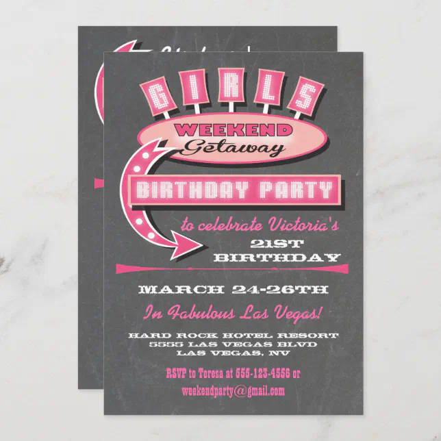 Girls Weekend getaway itinerary Invitations | Zazzle