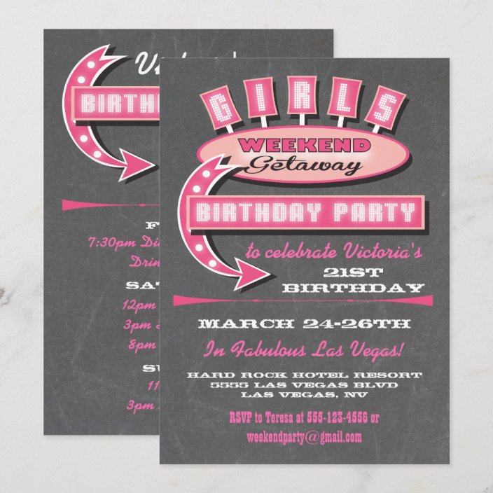 Girls Weekend getaway itinerary Invitations | Zazzle.com