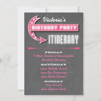 Girls Weekend getaway itinerary Invitations | Zazzle