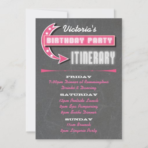 Girls Weekend getaway itinerary Invitations | Zazzle