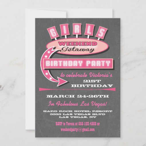 Girls Weekend getaway itinerary Invitations | Zazzle