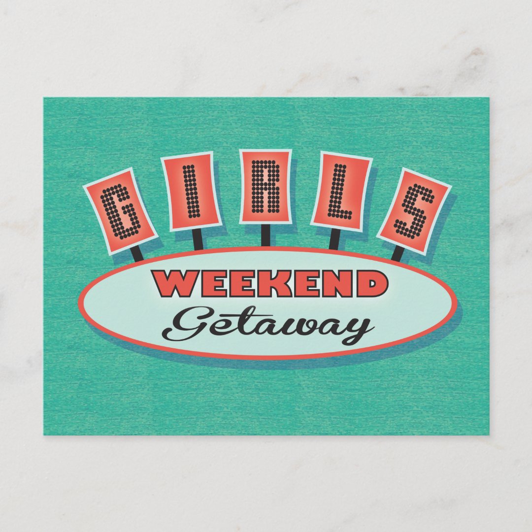 Girls weekend getaway postcard itinerary | Zazzle