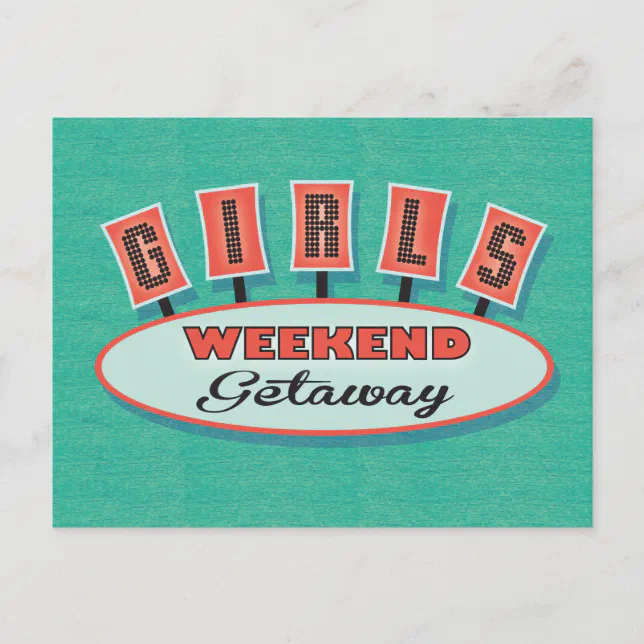 Girls weekend getaway postcard itinerary | Zazzle