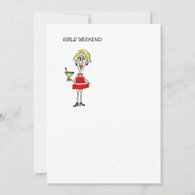 GIRLS WEEKEND INVITE CARD | Zazzle