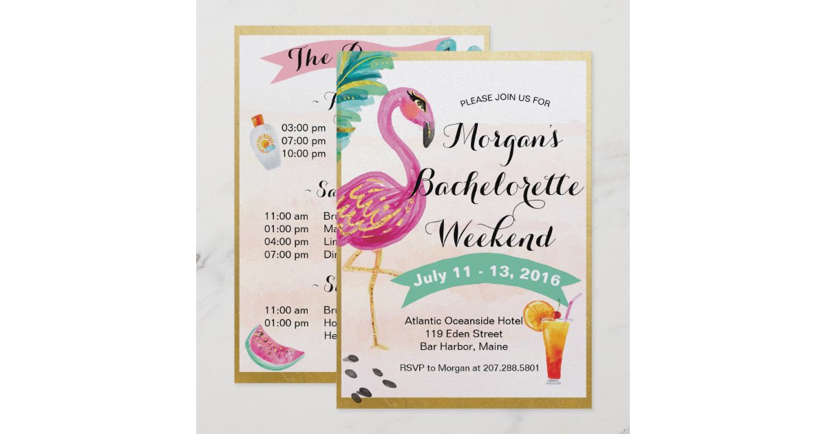 Girls Weekend Itinerary Invitation | Zazzle
