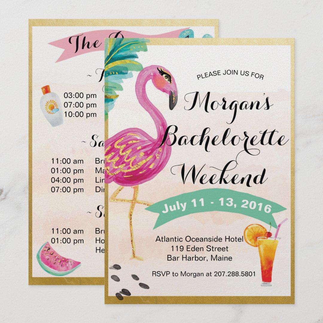 Girls Weekend Itinerary Invitation | Zazzle