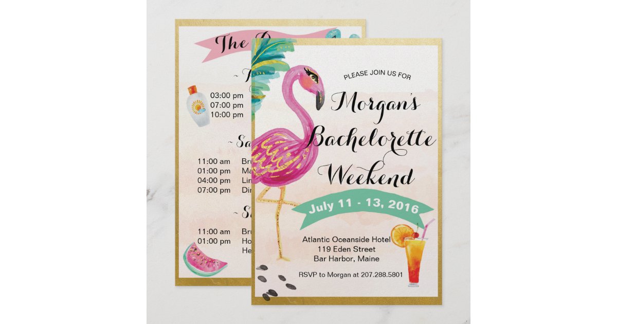 Girls Weekend Itinerary Invitation | Zazzle
